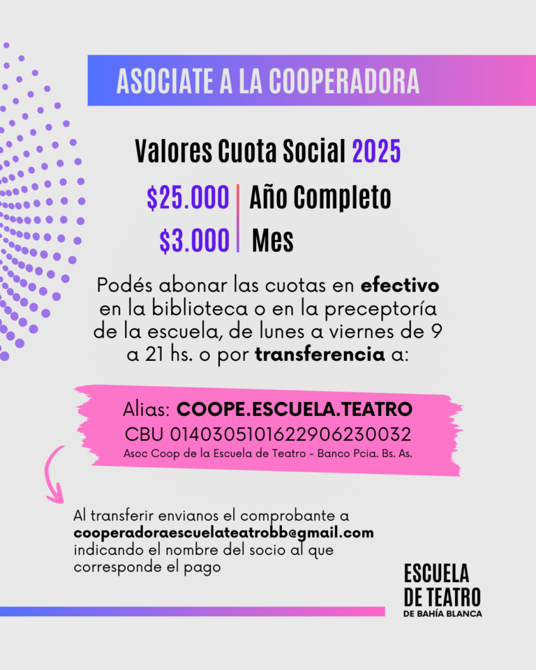Cooperadora – Escuela de Teatro de Bahía Blanca